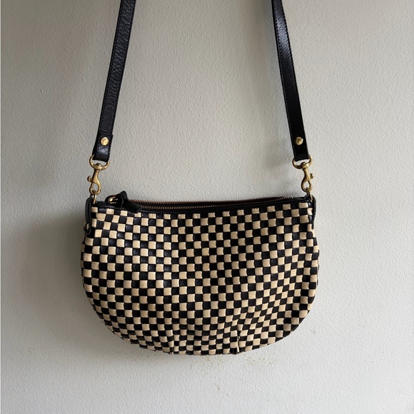 Clare V | Bags | Clare V Petit Moyen Black Cream Woven Checker ...